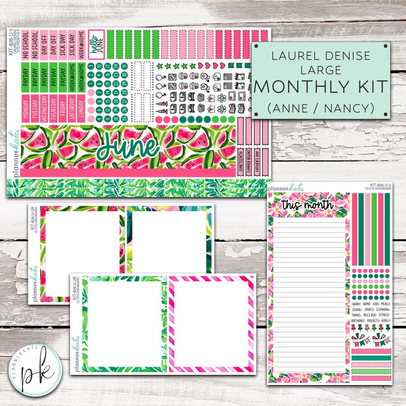 KIT-826 U - Laurel Denise Anne / Nancy Large Monthly || "tropical ...