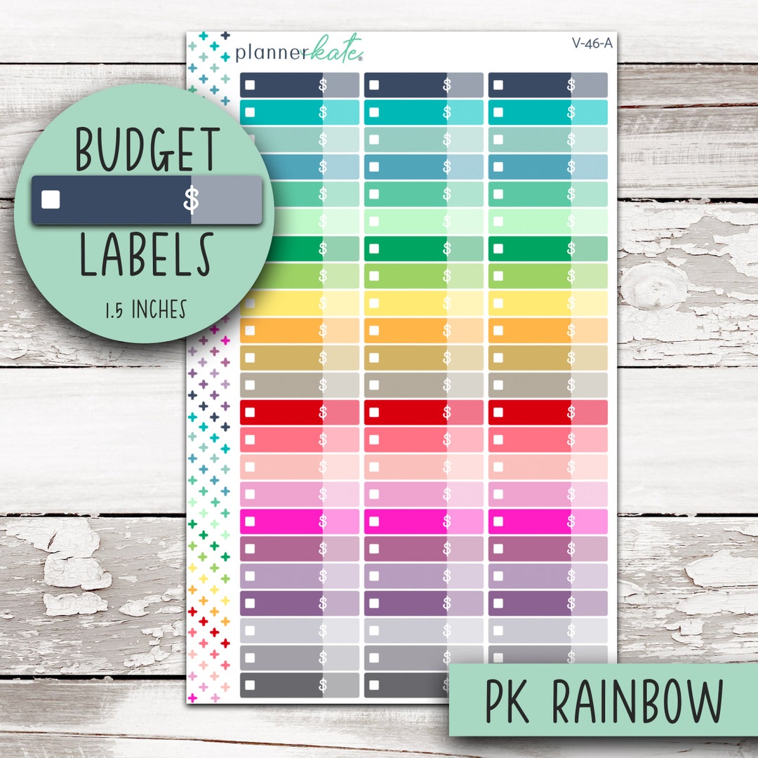 Bill & Budget Labels for 7x9 Planners - PK Rainbow || V-46 - Etsy