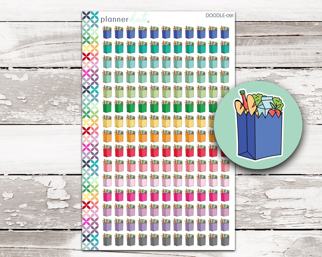 DOODLE-91 || GROCERIES Doodle Stickers - Etsy