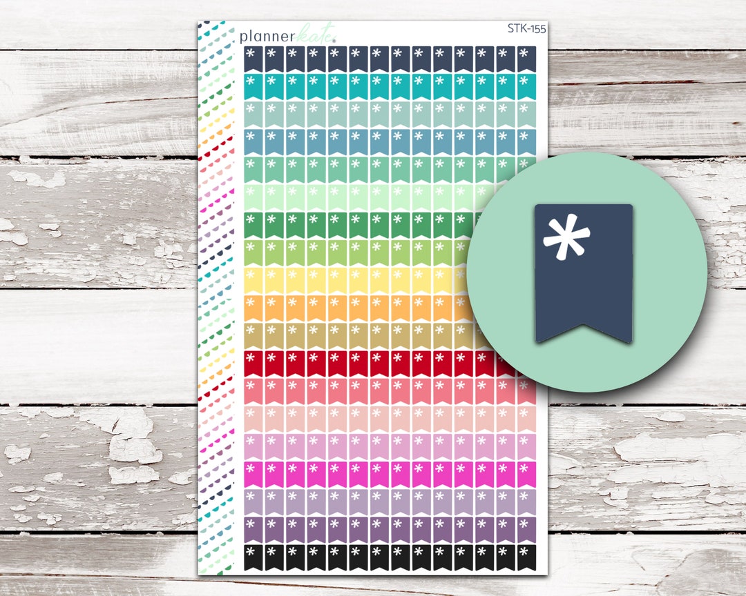 STK-155 || Mini Asterisk Flags Planner Stickers - Etsy