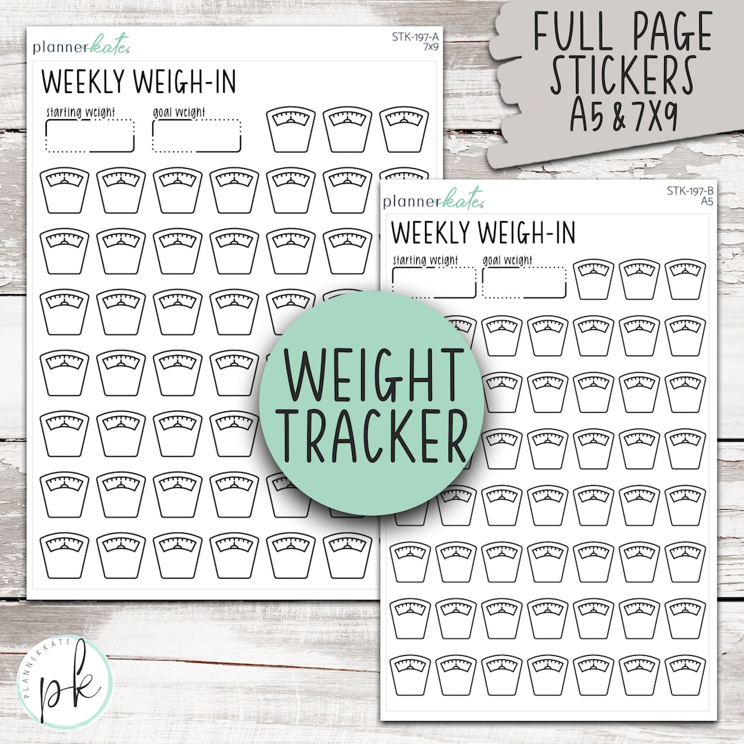 STK-197 || Weekly Weight Tracker Dashboard Sticker - Etsy