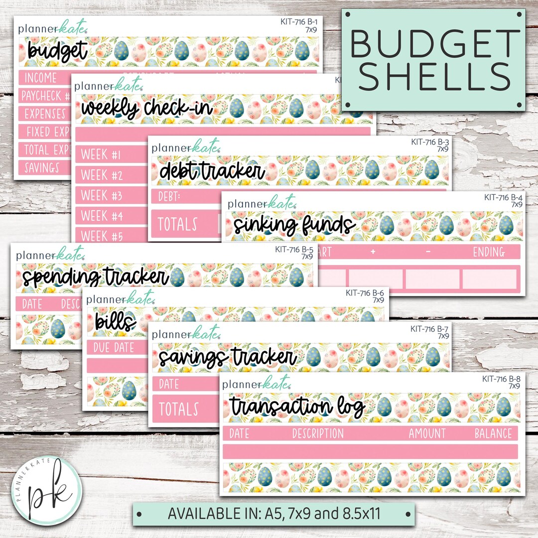 KIT-716 BUDGET || "hoppy Easter" - Budget Shell - 7x9, A5 and 8.5x11 - Etsy