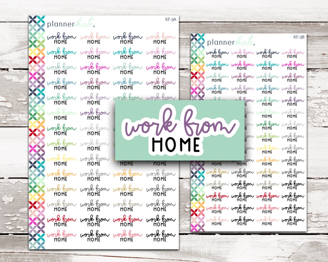 KF-3 || "work From Home" Kit Font Scripts - Standard & Mini Size - Etsy