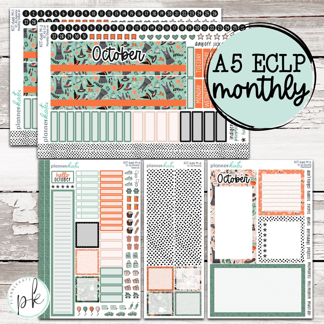 50% Off! KIT-646 M - EC A5 Monthly || "witching Hour" - Etsy
