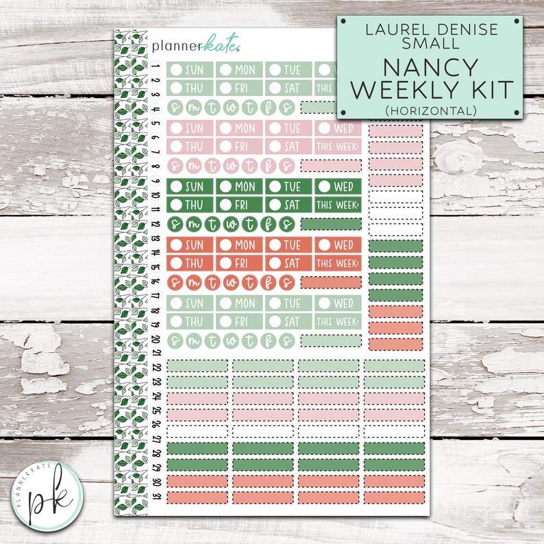 KIT-806 W - Laurel Denise Small Nancy Weekly || "plants & Paper" - Etsy