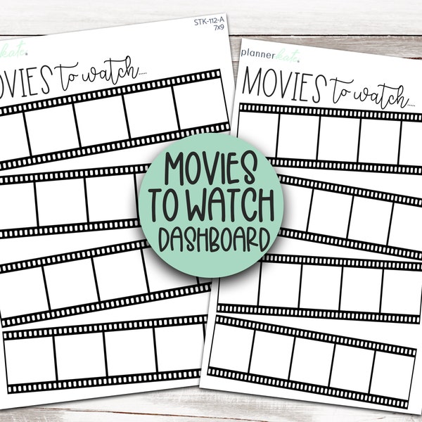 Movies to Watch Dashboard Sticker - Etsy