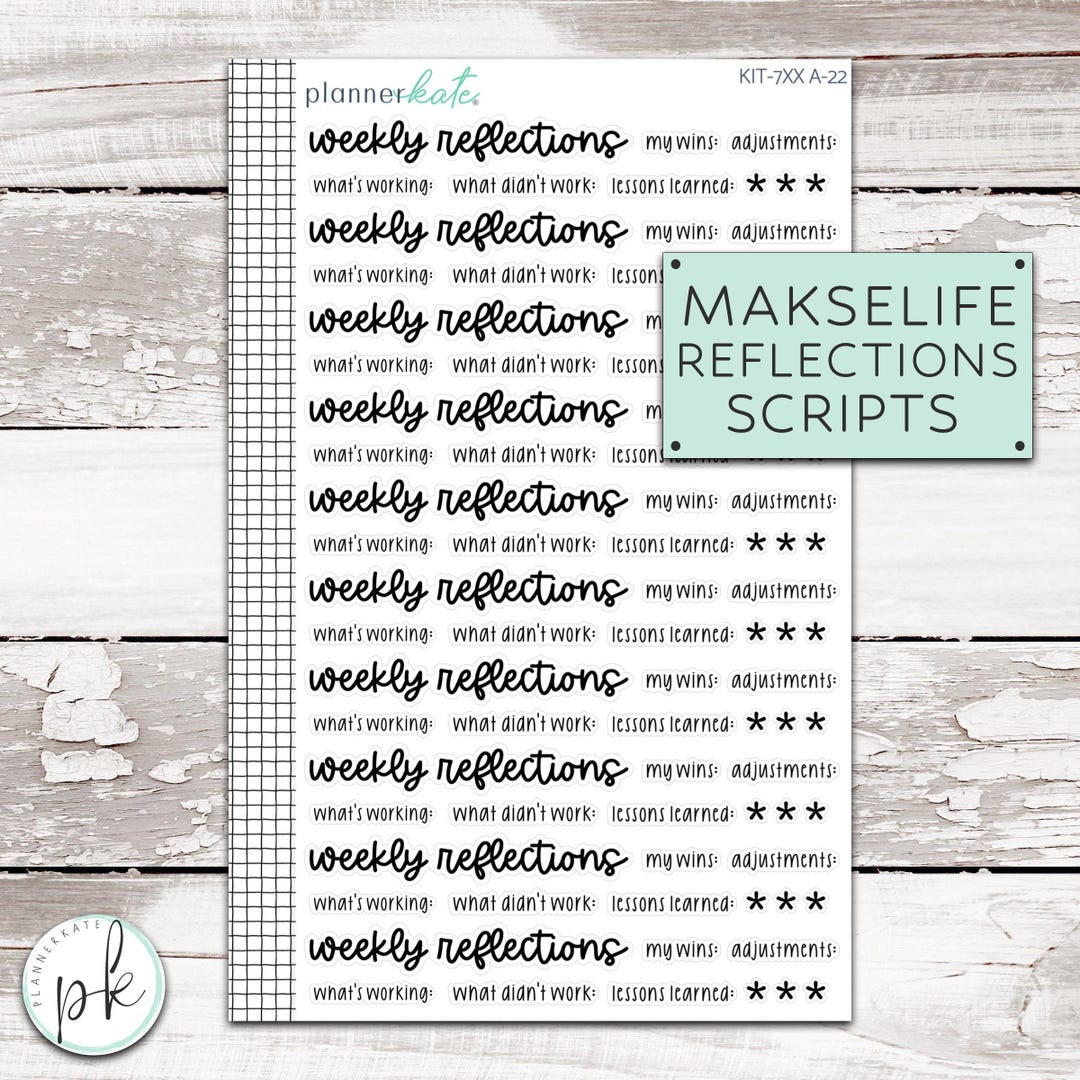 KIT-7XX A-22 || 2025 Kit Mixed Script Makselife Weekly Reflections - Etsy