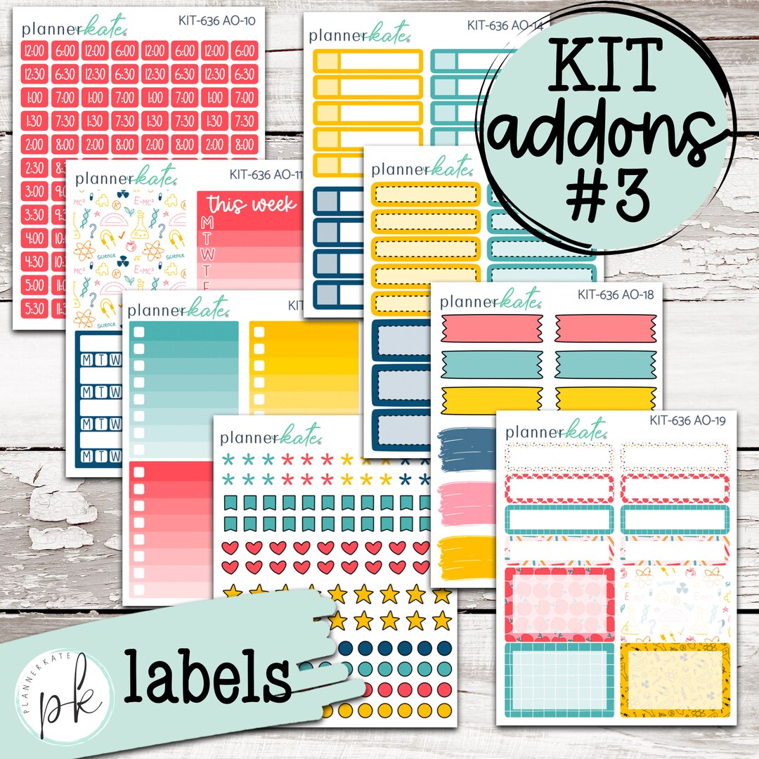 KIT-636 Add Ons #3 || "study Buddy" Kit Add Ons - Labels - Etsy