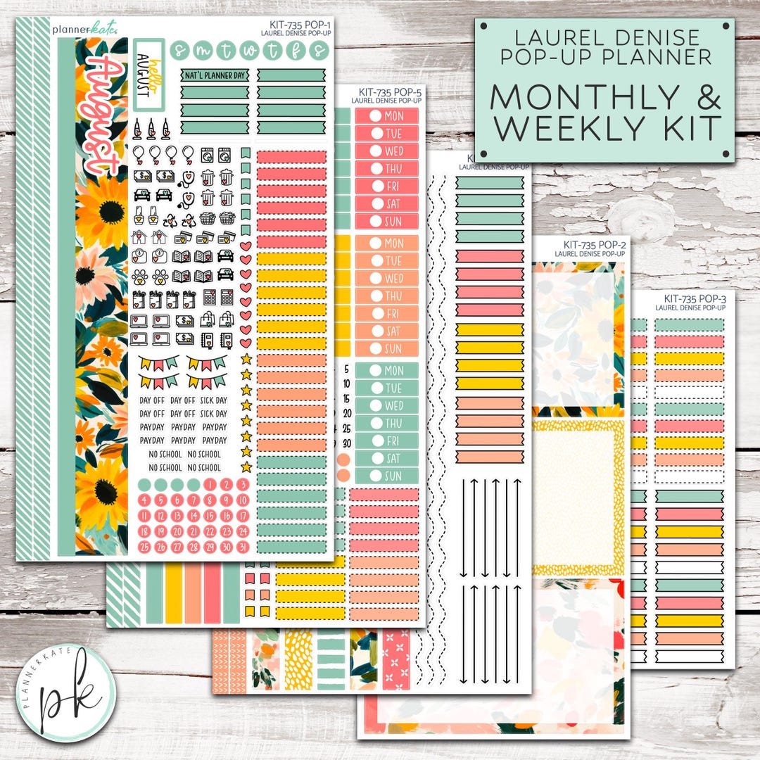 KIT-735 POP - Laurel Denise Pop-up Planner || "sunflower" - Etsy