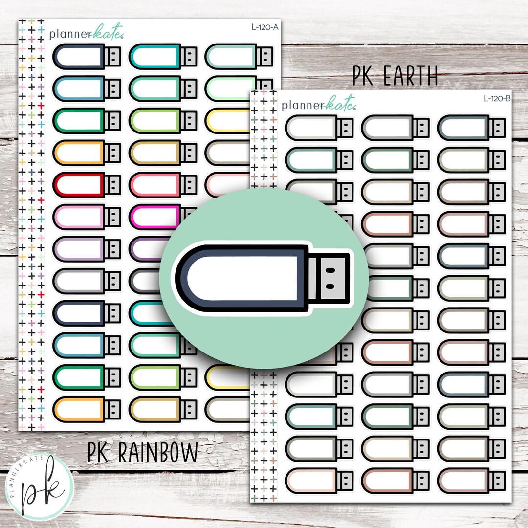 L-120 || USB DRIVE Label Planner Stickers - Etsy
