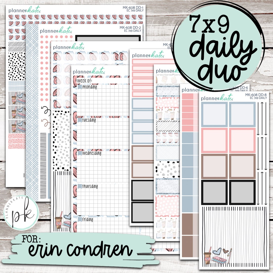 MK-608 EC 7x9 Daily Duo my Planner Valentine 7x9 Daily Duo Kit - Etsy
