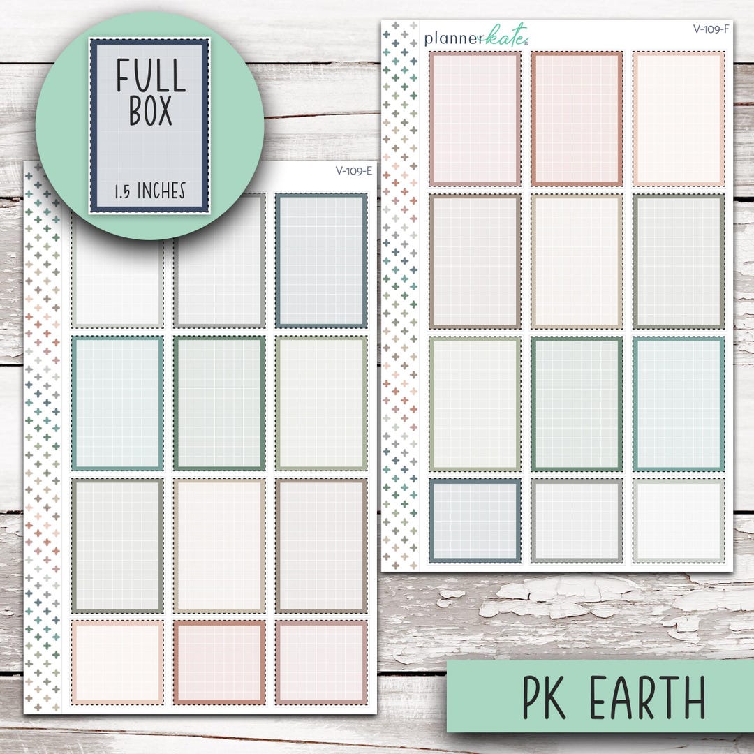 V-109 E-F || Dash Grid Full Box Stickers - PK Earth - Etsy