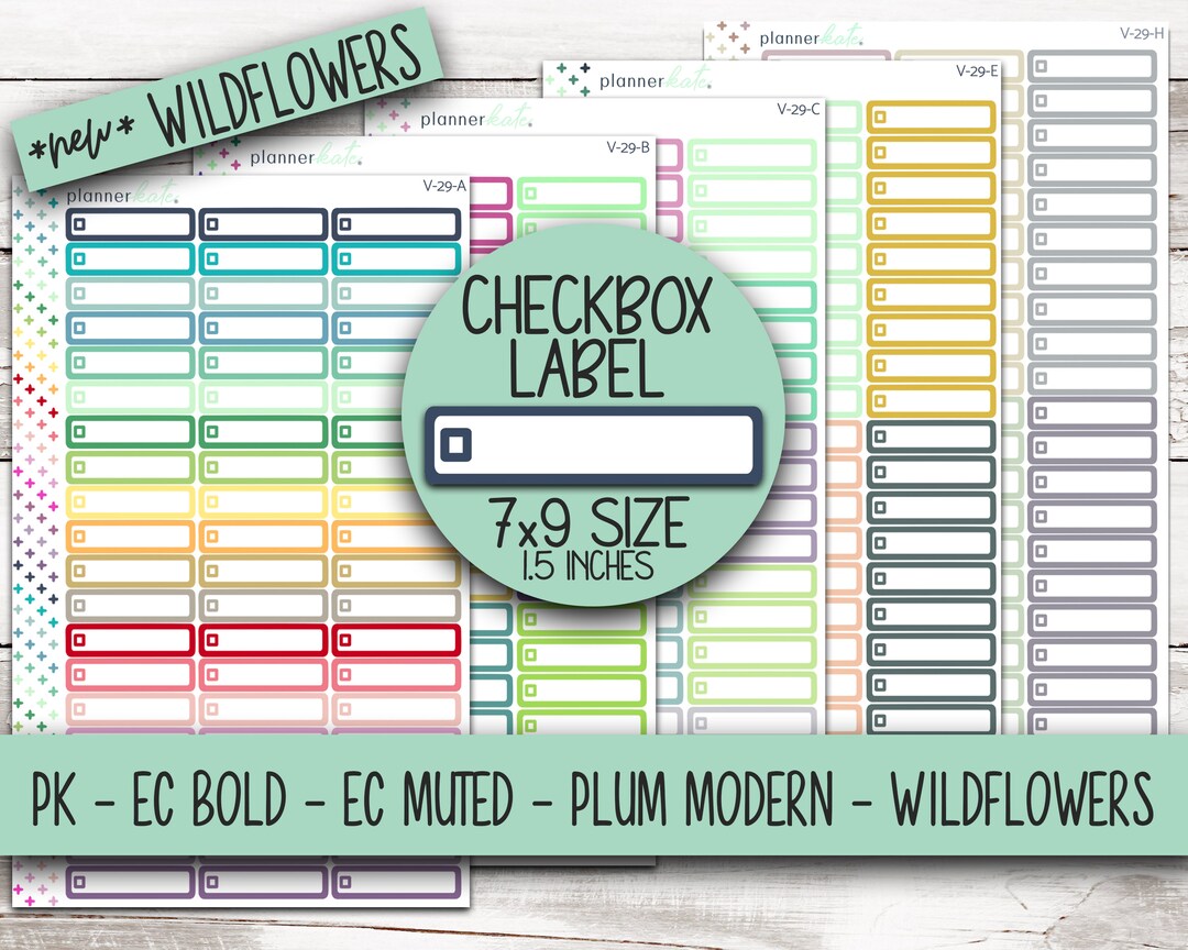 V-29 BASIC CHECKBOX LABELS for 7x9 Planner - Etsy