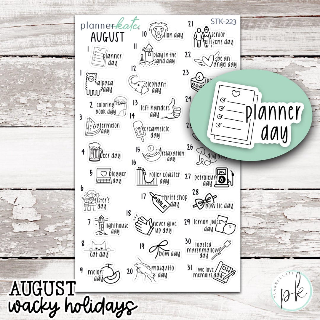 August Wacky Holidays | STK-223 - Etsy
