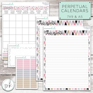 KIT-705 J PERPETUALS || "galentine" Perpetual Calendars - A5 / 7x9 - Etsy