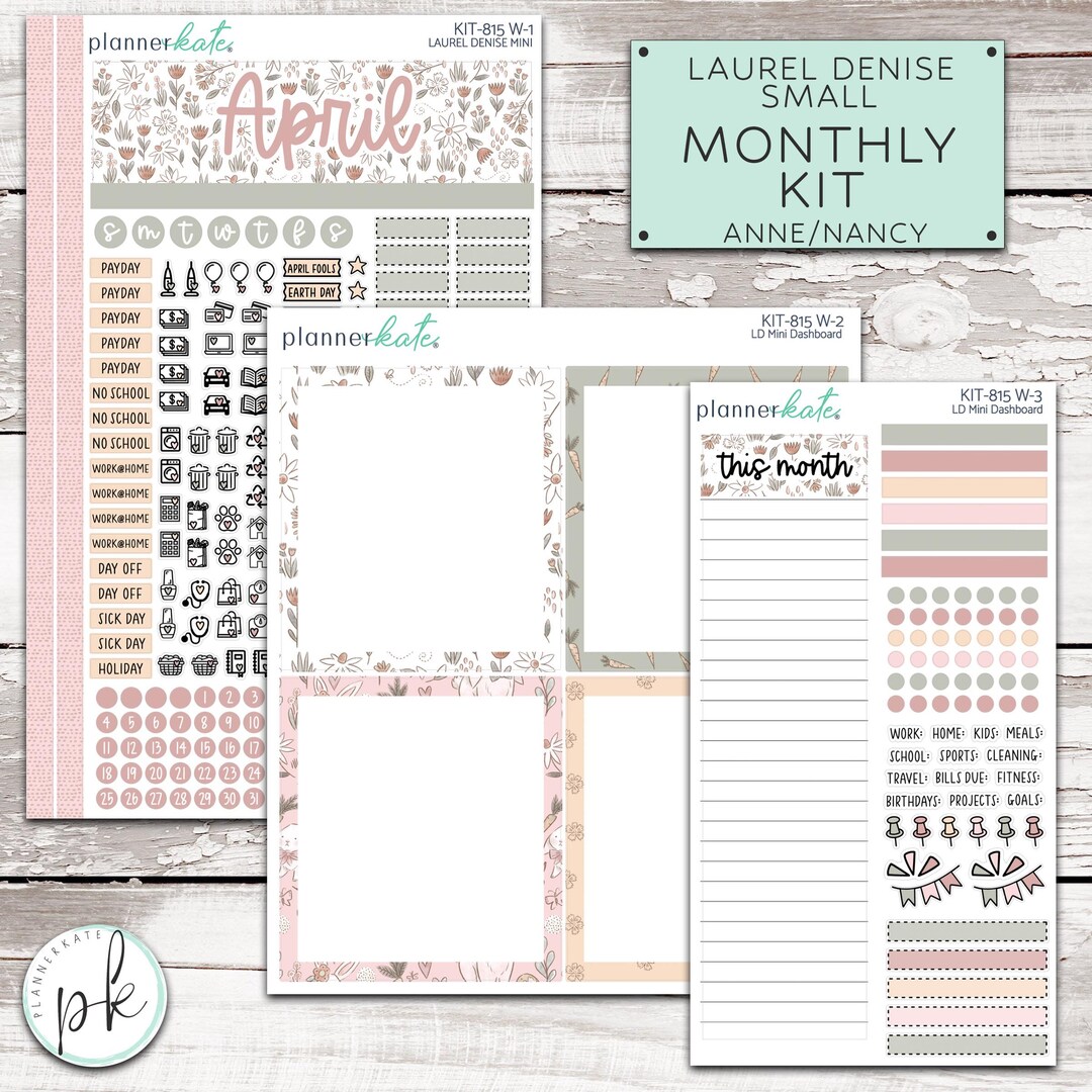 KIT-815 W - Laurel Denise Small Anne/nancy Monthly || "cottage Bunny ...