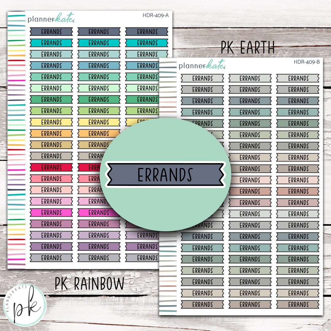 HDR-409 || ERRANDS Banner Label - Etsy