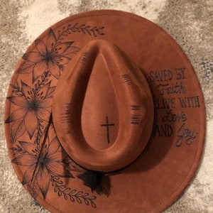 Live by FAITH Authentic Hand Burned Hat, Wild Child, Best Seller, Bible ...