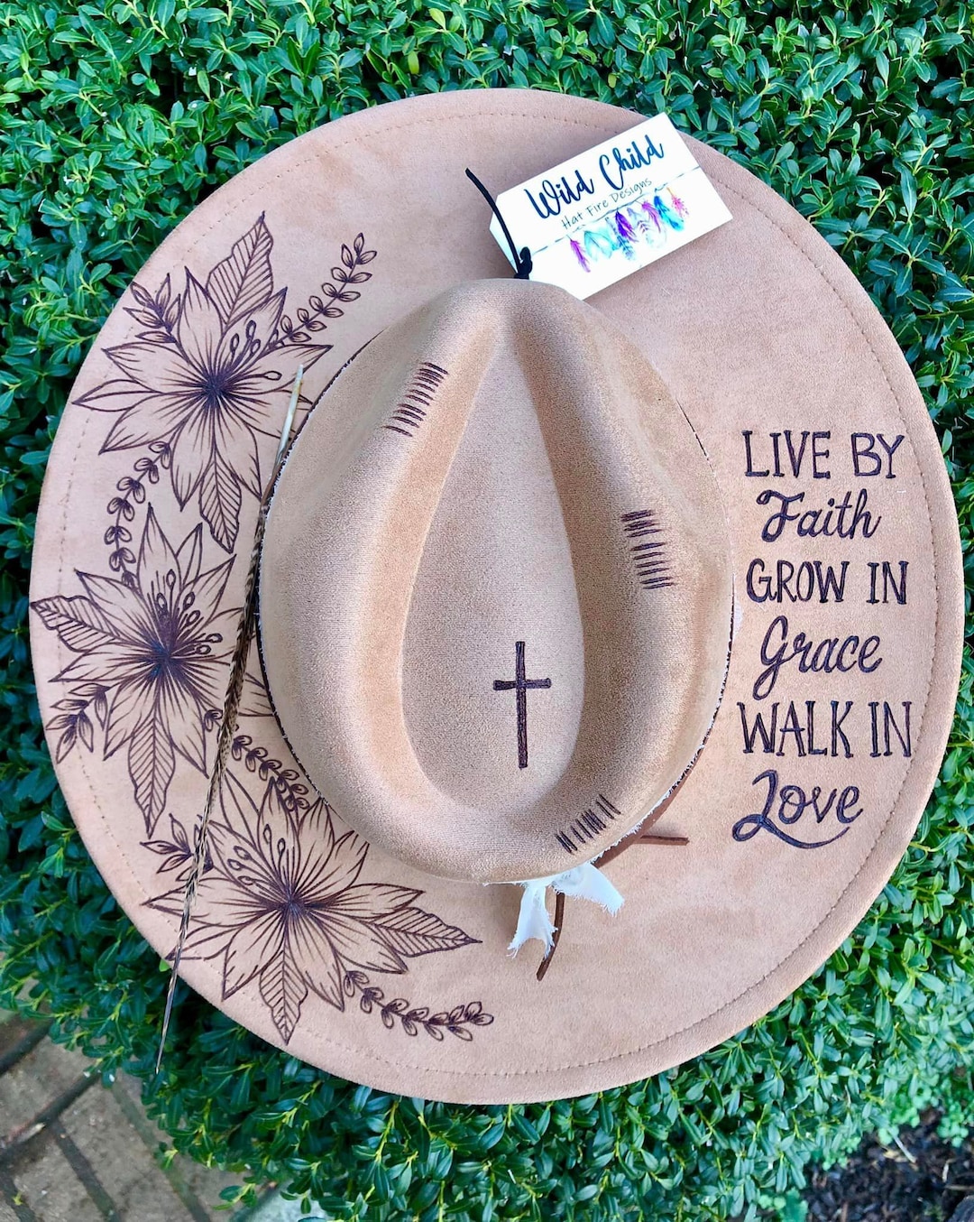 Live by FAITH - Authentic Hand Burned Hat, Wild Child, Best Seller ...