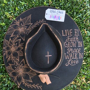 Live by FAITH - Authentic Hand Burned Hat, Wild Child, Best Seller ...