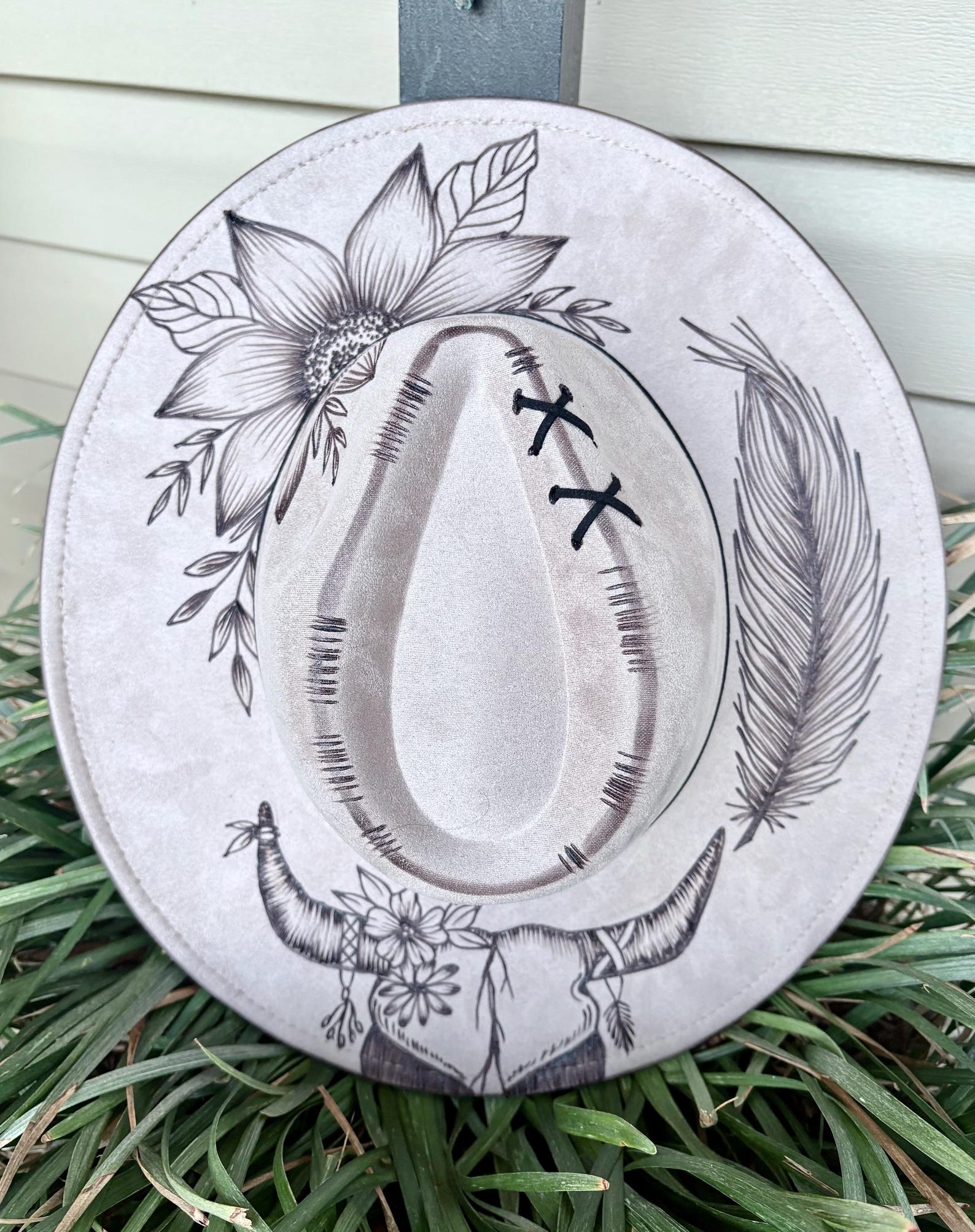 Wild Child Bull Skull - Authentic Hand Burned Hat, Best Seller, Wild ...