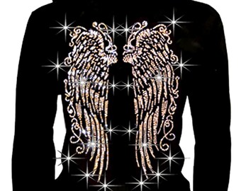 Rhinestone hoodie | Etsy