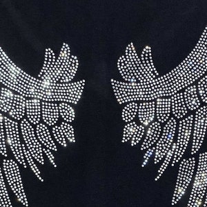 Rhinestone Angel Wings Women's Tops Shirts Bling Cute T-shirt New Trend ...
