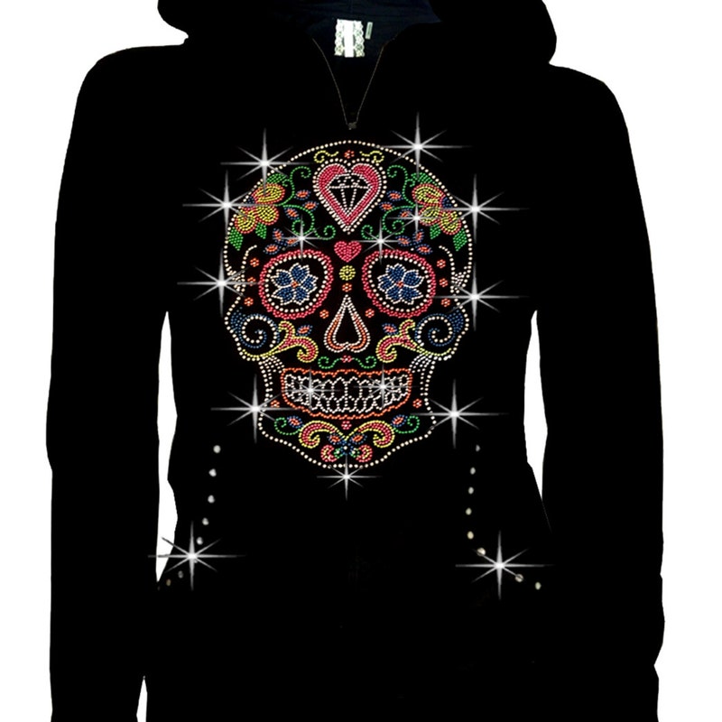 Skull Zip up Hoodies - Etsy