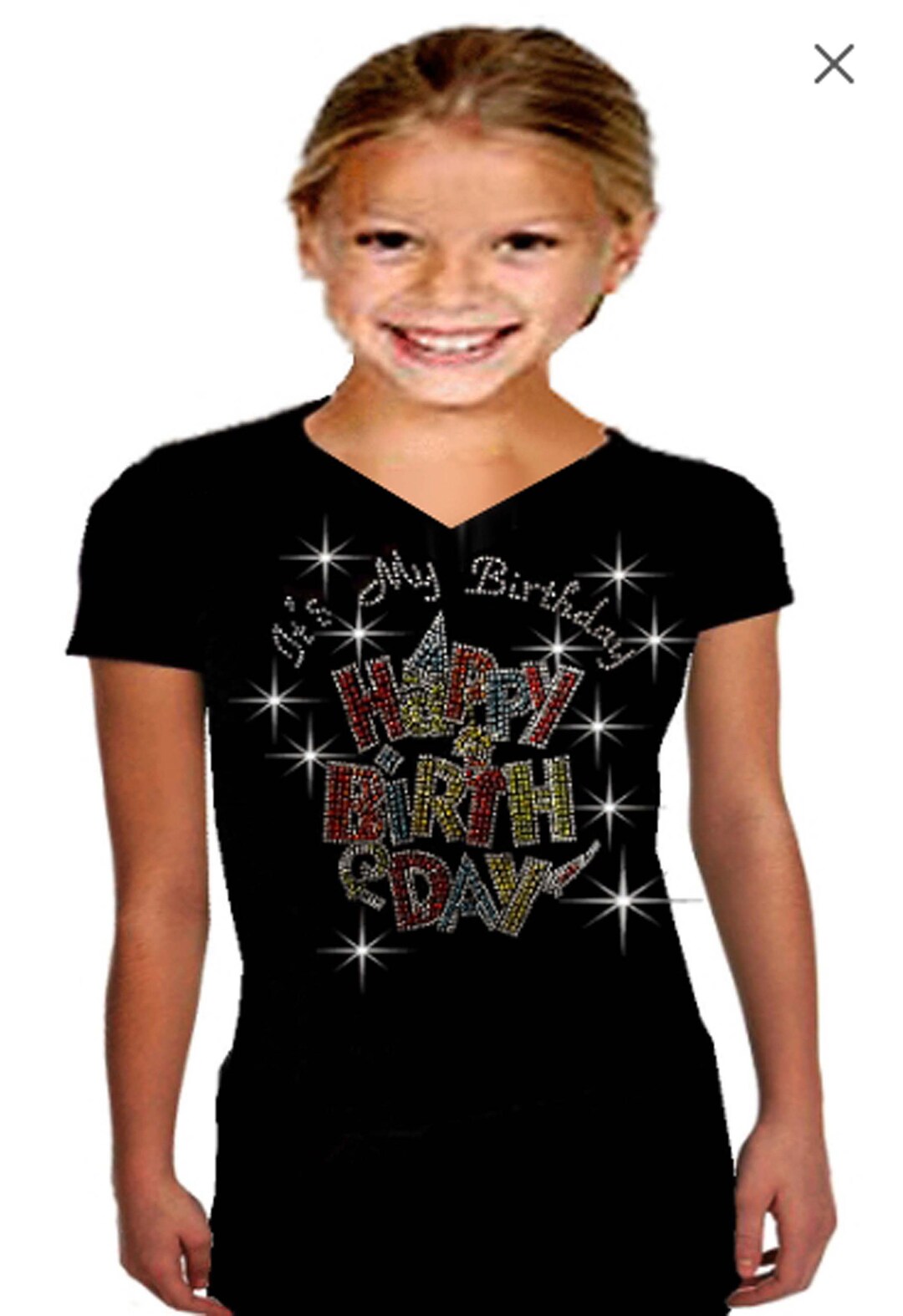 Bling Bling It's My Birthday & HAPPY BIRTHDAY, Rhinestone T-shirt Girls ...