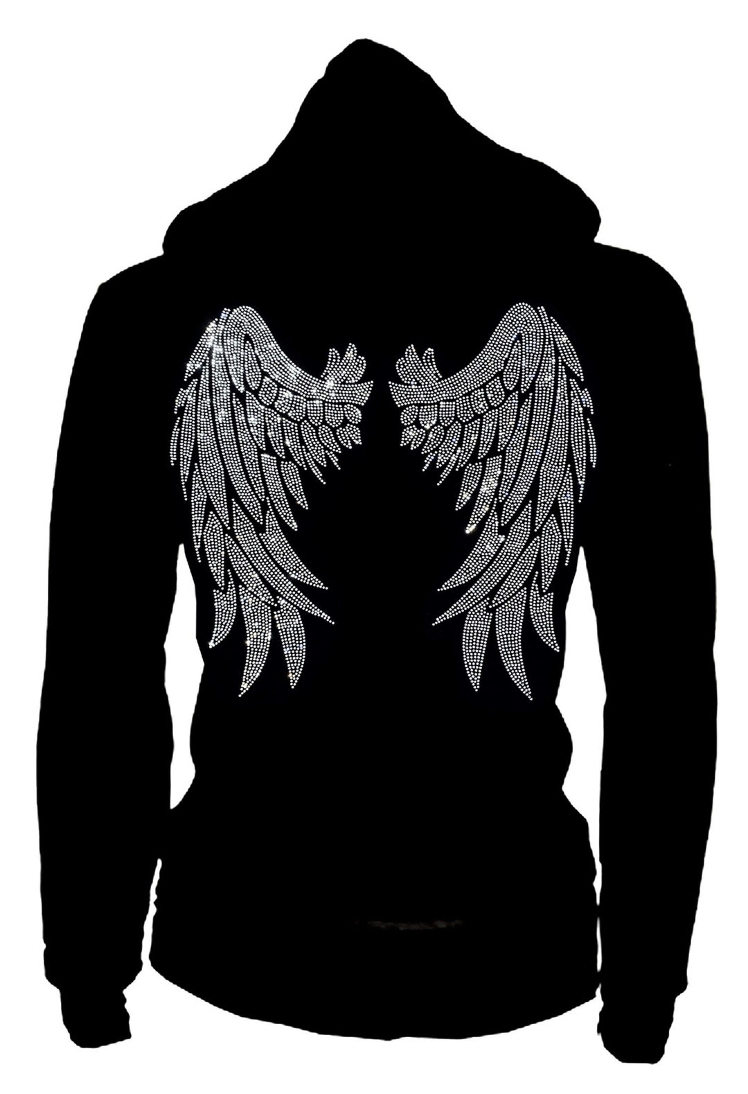 Rhinestone Wide Angel Wings Hoodie: Women's Zip up Sweater - Etsy