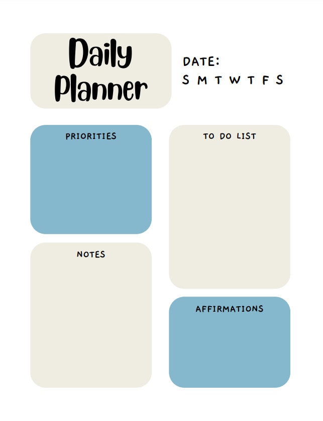 Rainbow Daily Planner Set, Rainbow Daily Planner, Daily Planner ...