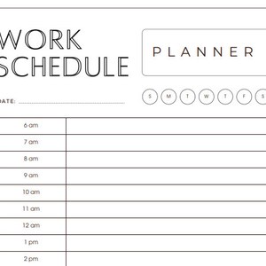Simple Daily Work Schedule, Daily Work Schedule, Daily Planner, Daily ...