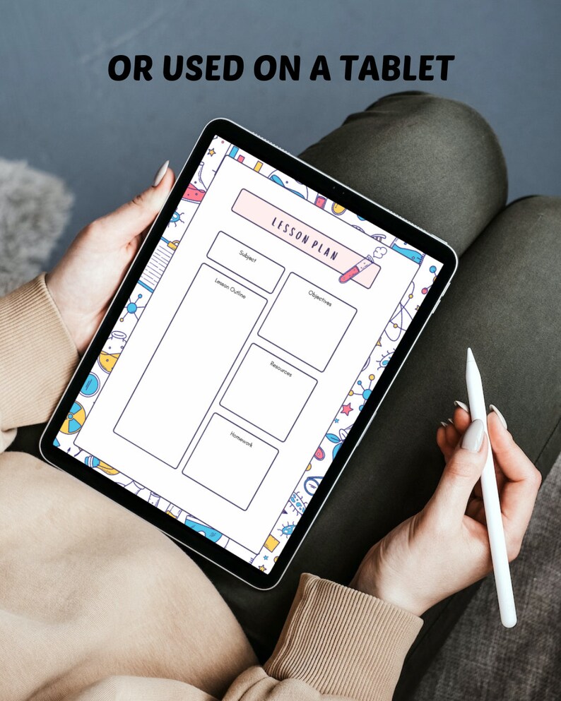 Teacher Planner, Academic Planner for Teachers, Pastel Science Doodles ...