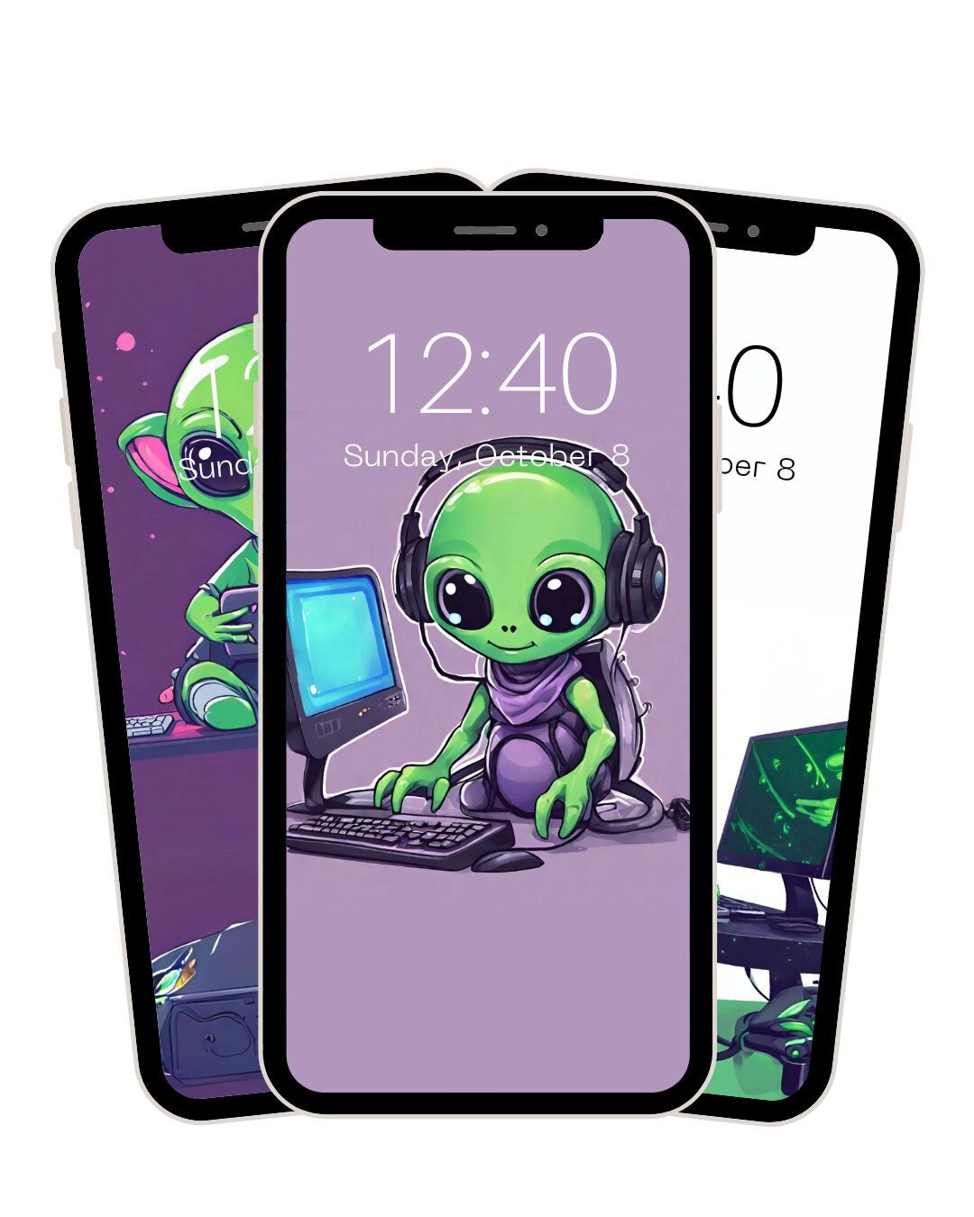 Cute Alien Phone Background, Cute Gaming Aliens, Cute Aliens, Phone ...