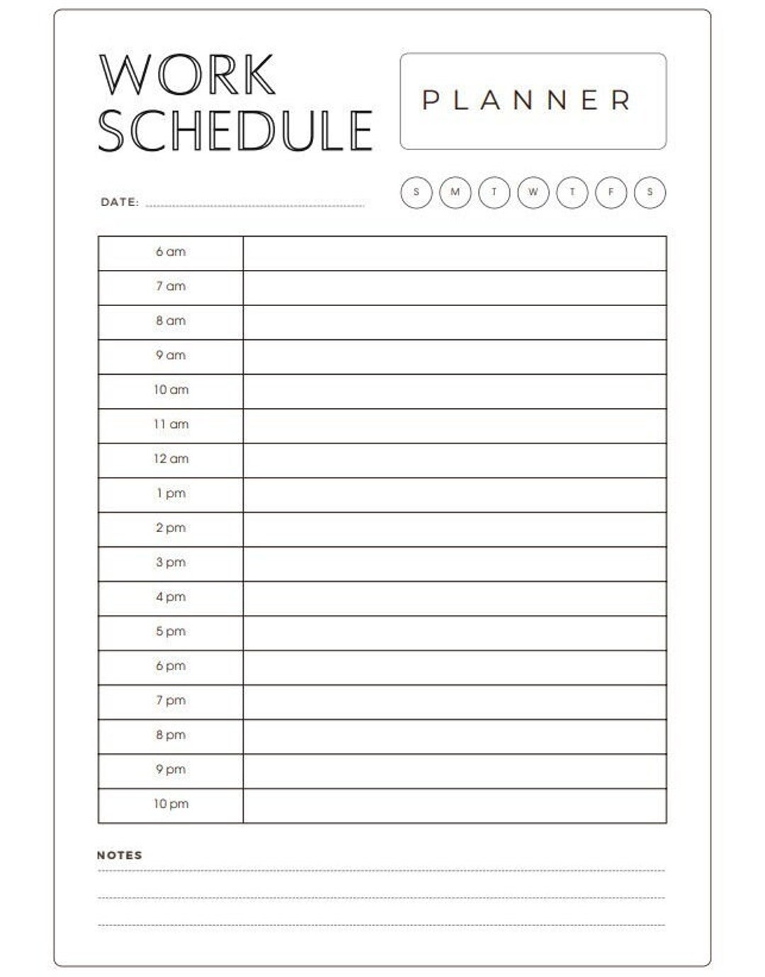 Simple Daily Work Schedule, Daily Work Schedule, Daily Planner, Daily ...