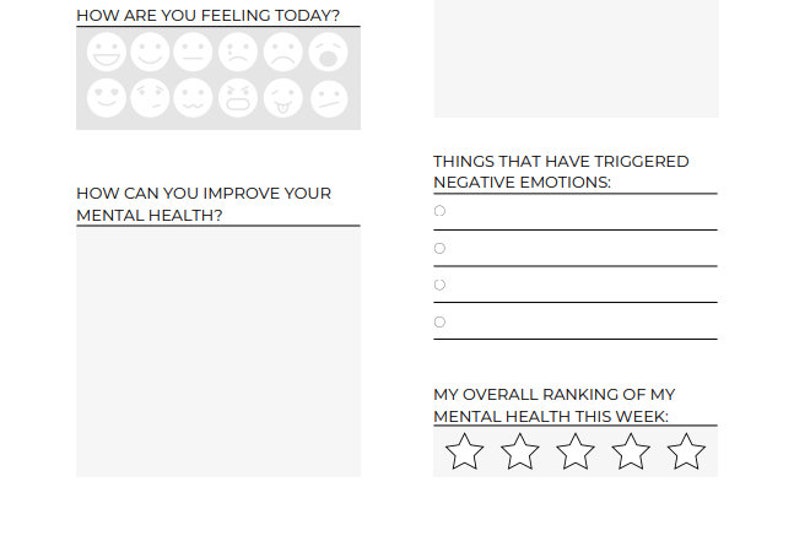 Mental Health Check In, Mental Health Planner, Digital Download ...