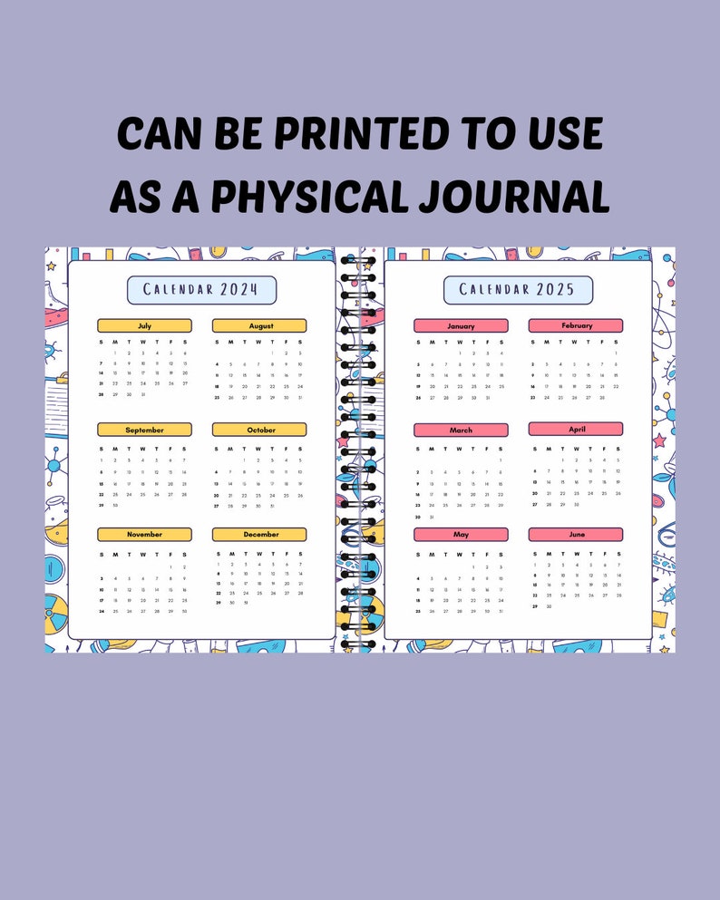 Teacher Planner, Academic Planner for Teachers, Pastel Science Doodles ...