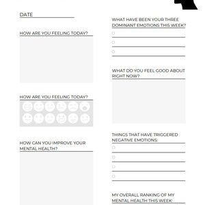 Mental Health Check In, Mental Health Planner, Digital Download ...