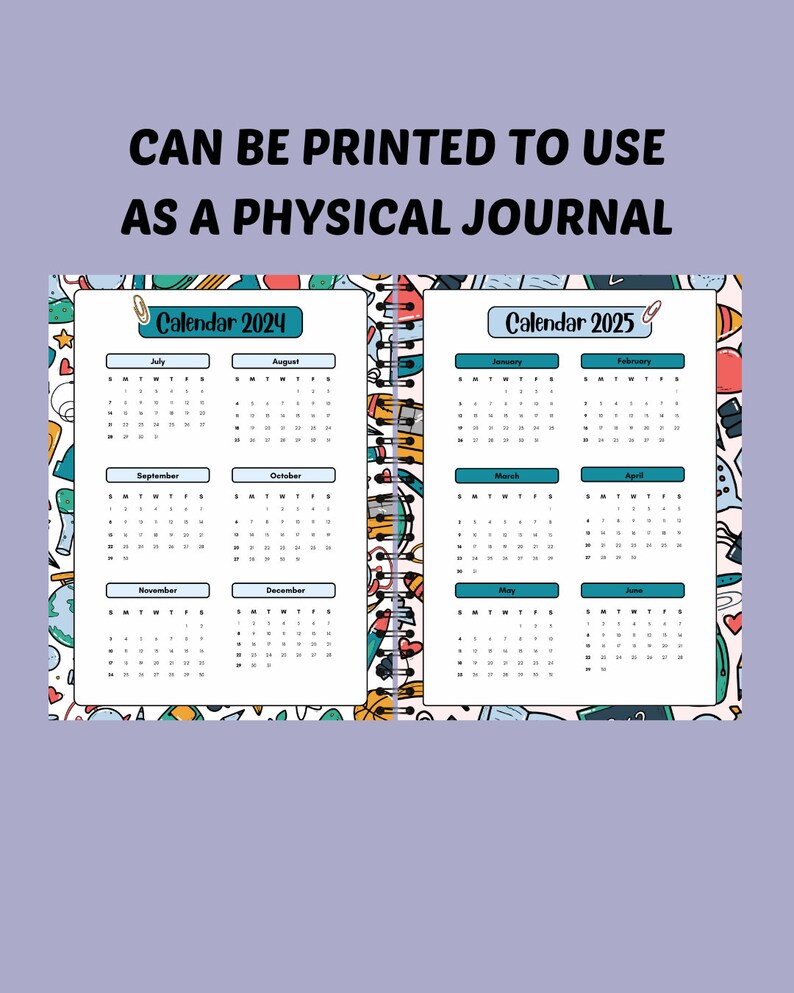 Teacher Planner, Academic Planner for Teachers, School Theme Doodles ...