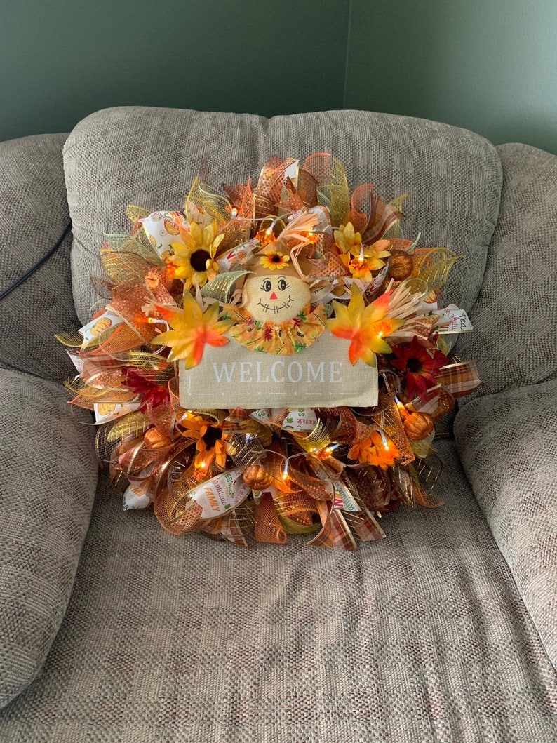 Fall Deco Mesh Wreath - Etsy