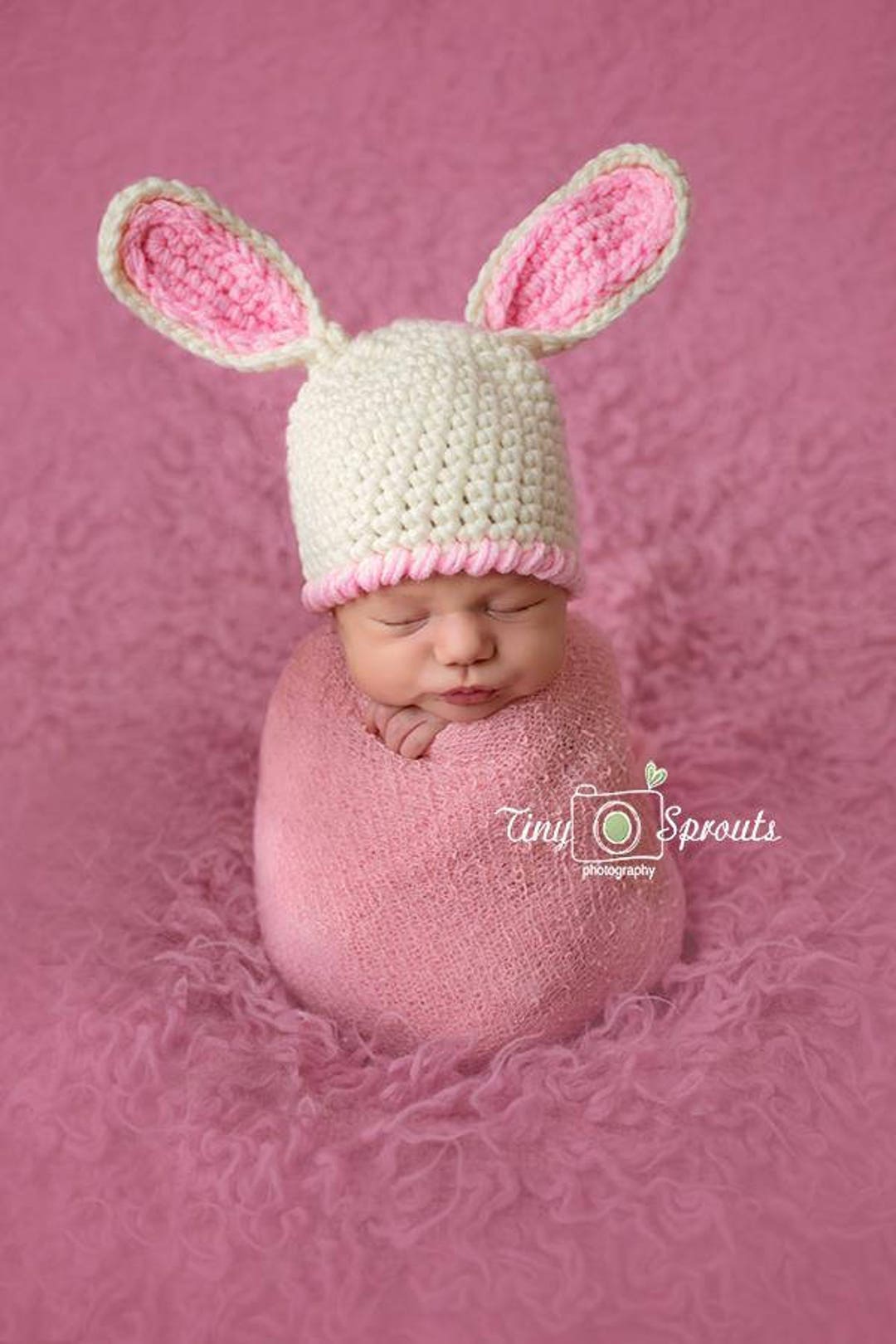 Newborn Chunky Bunny Hat, Newborn Photography Prop, Newborn Boy ...