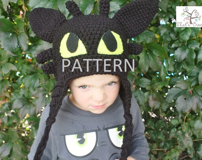 PDF CROCHET PATTERN Instant Download Child Toothless Hat - Etsy
