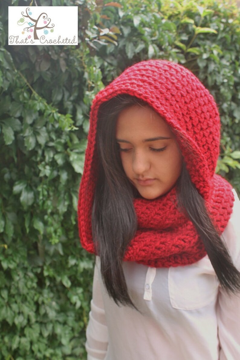 Oversized Chunky Infinity Scarf Crochet Winter Cowl Red Etsy