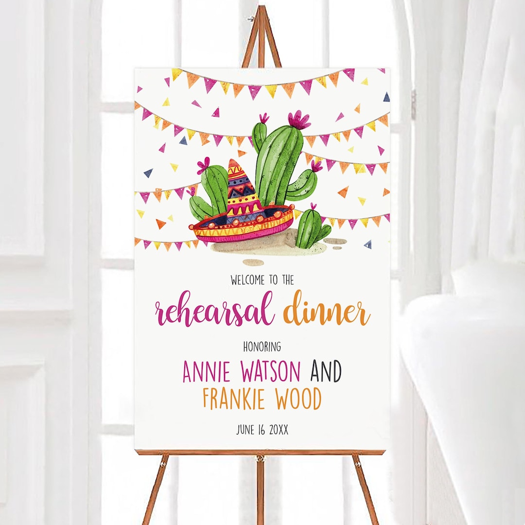 Printed Welcome Sign: Sombrero Fiesta Welcome Sign, Event Sign, Welcome ...