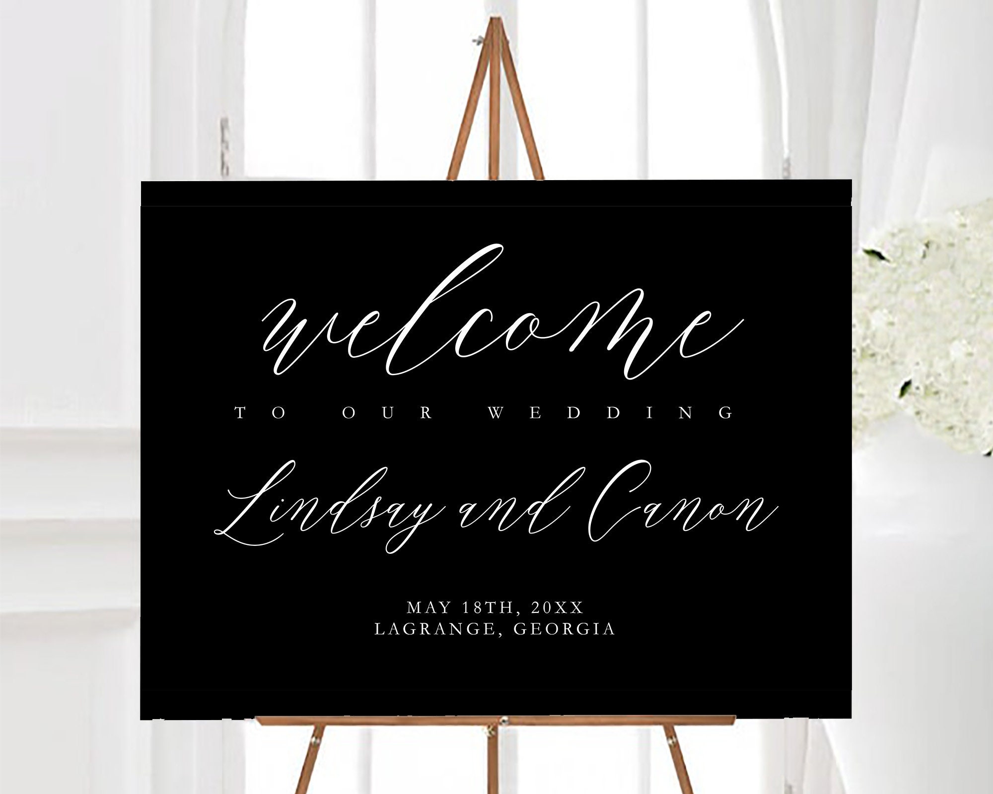 Black & White Welcome Sign - Etsy