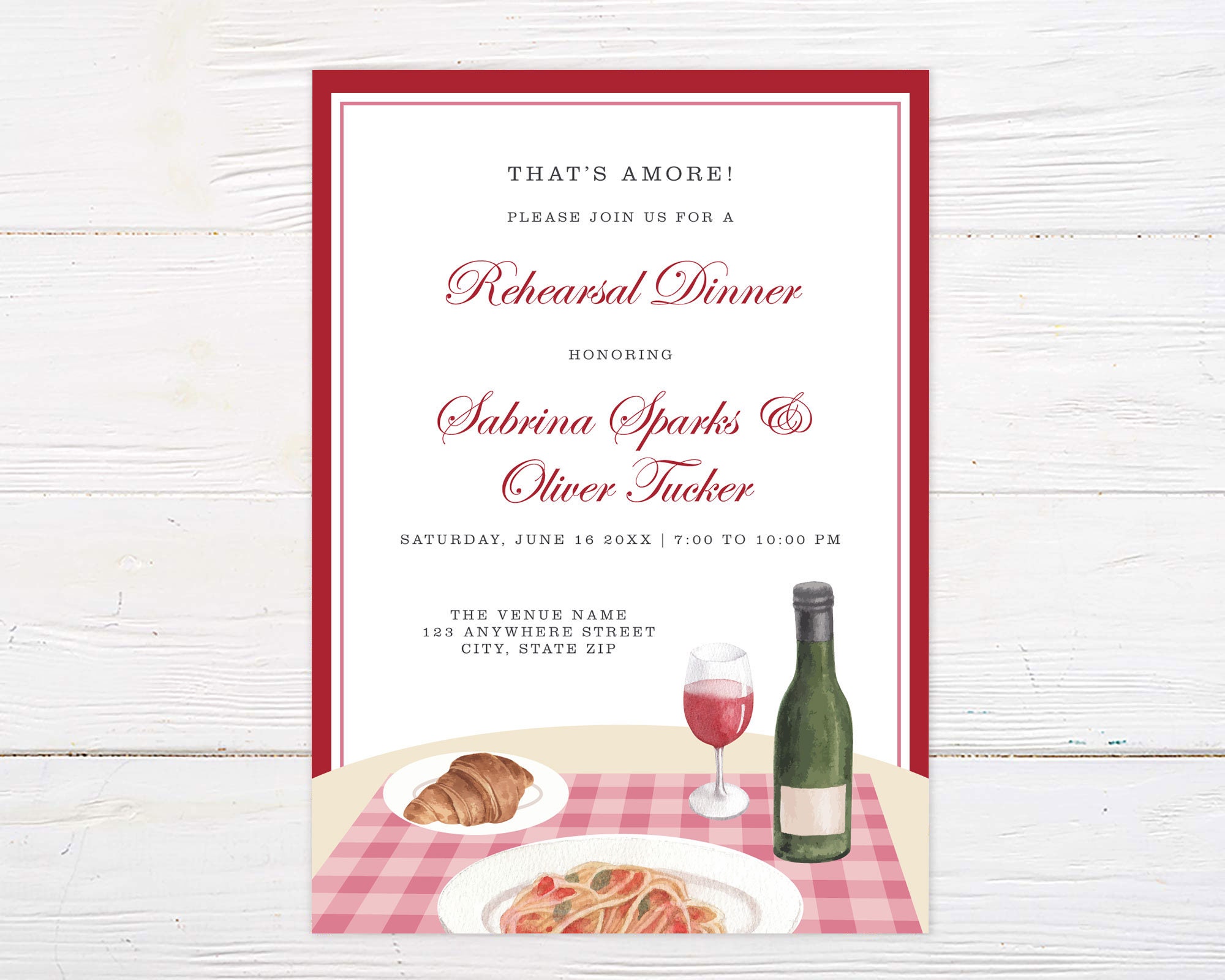 Rehearsal Dinner Invitation: Italian Invitation - Etsy