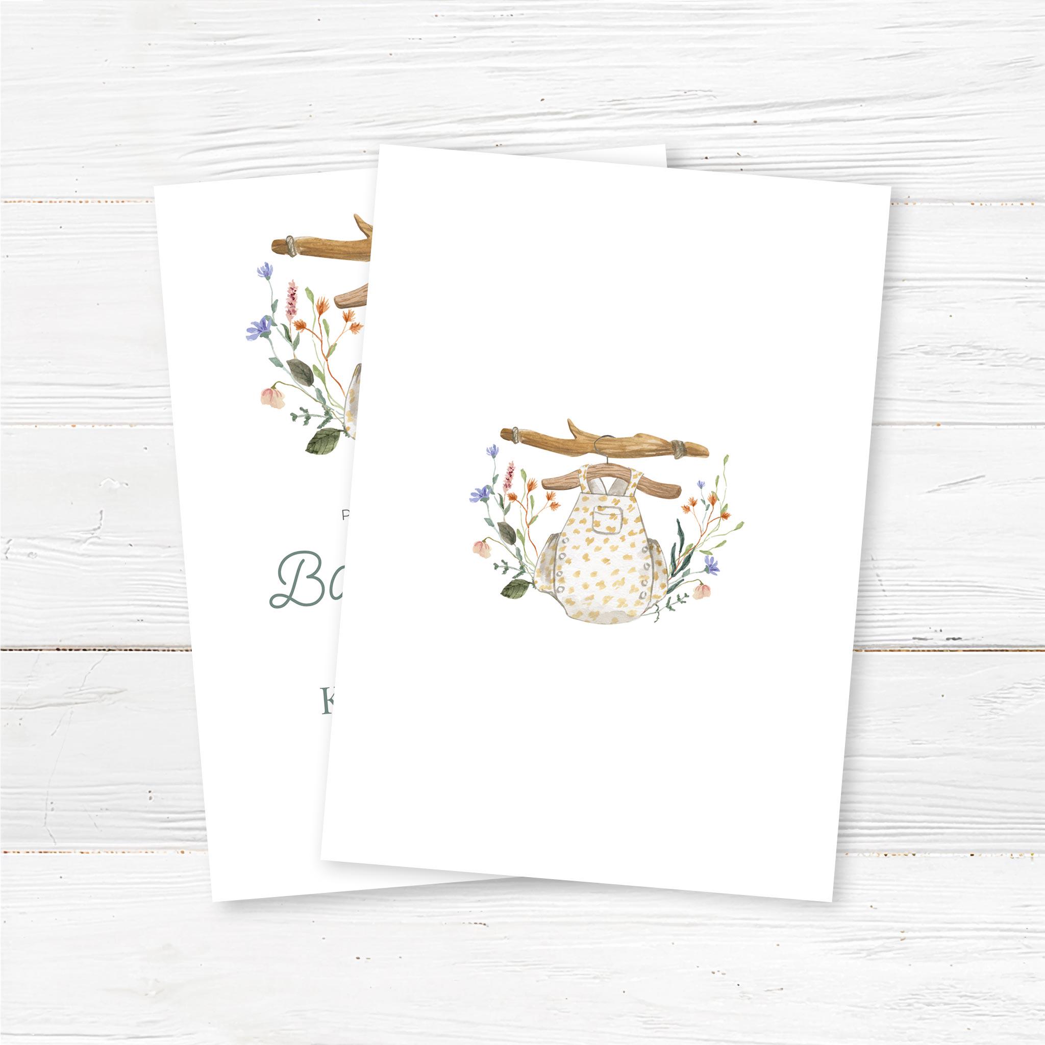 Rustic Woodland Boho Baby Shower Invitation: Gender Neutral Jumpsuit ...