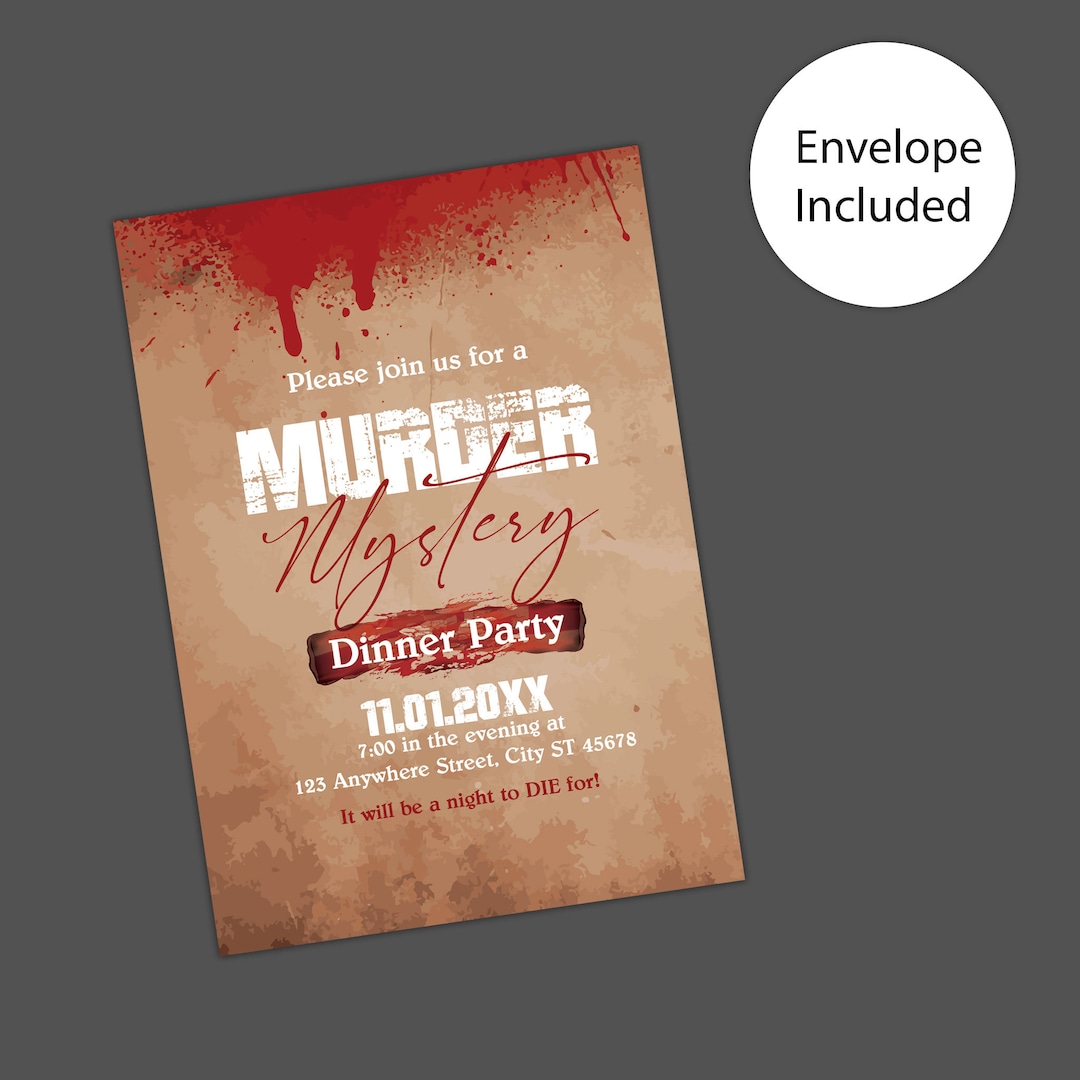 Bloody Murder Mystery Party Invitation: Thrilling Adult-themed ...