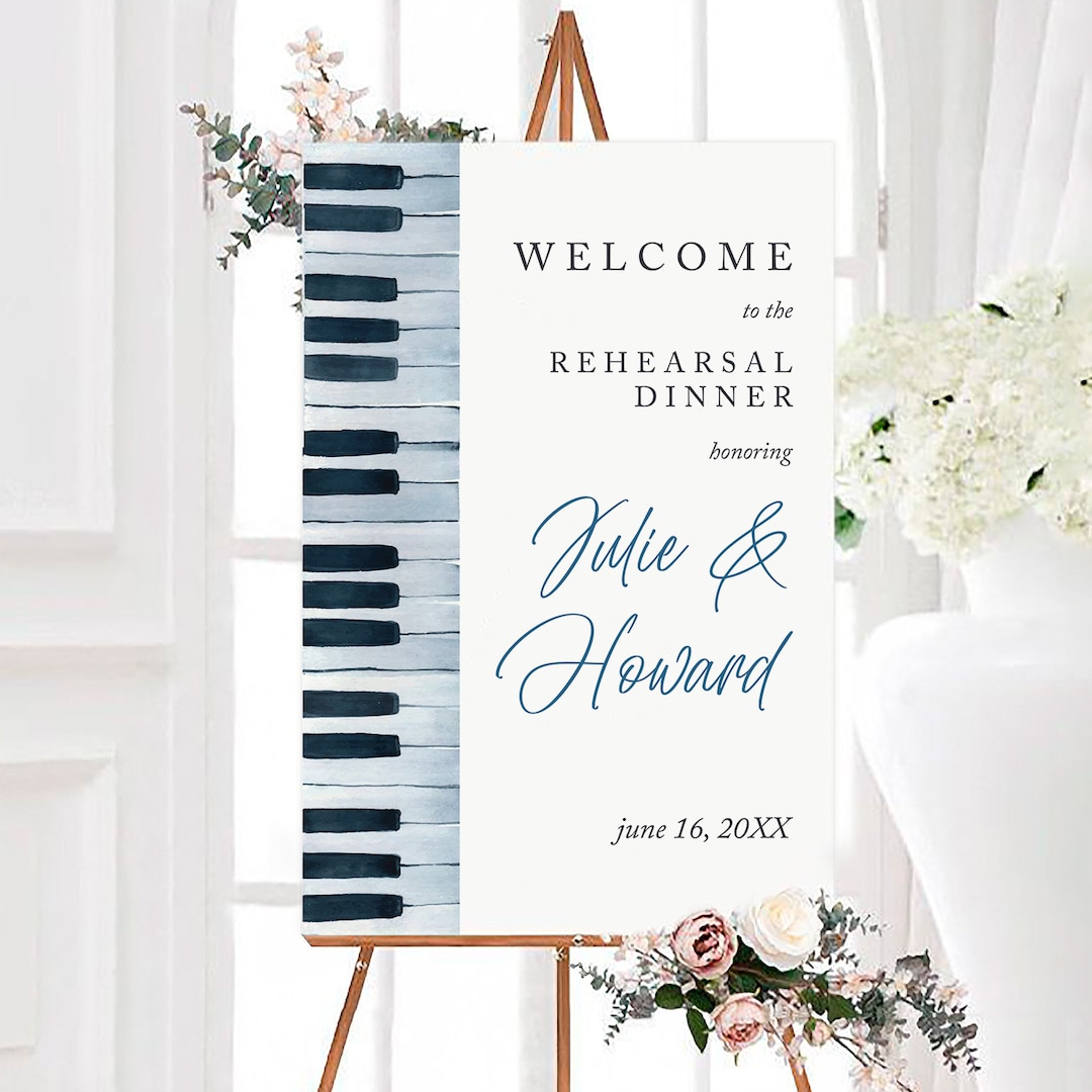 Printed Welcome Sign: Piano Rehearsal Dinner Welcome Sign - Etsy