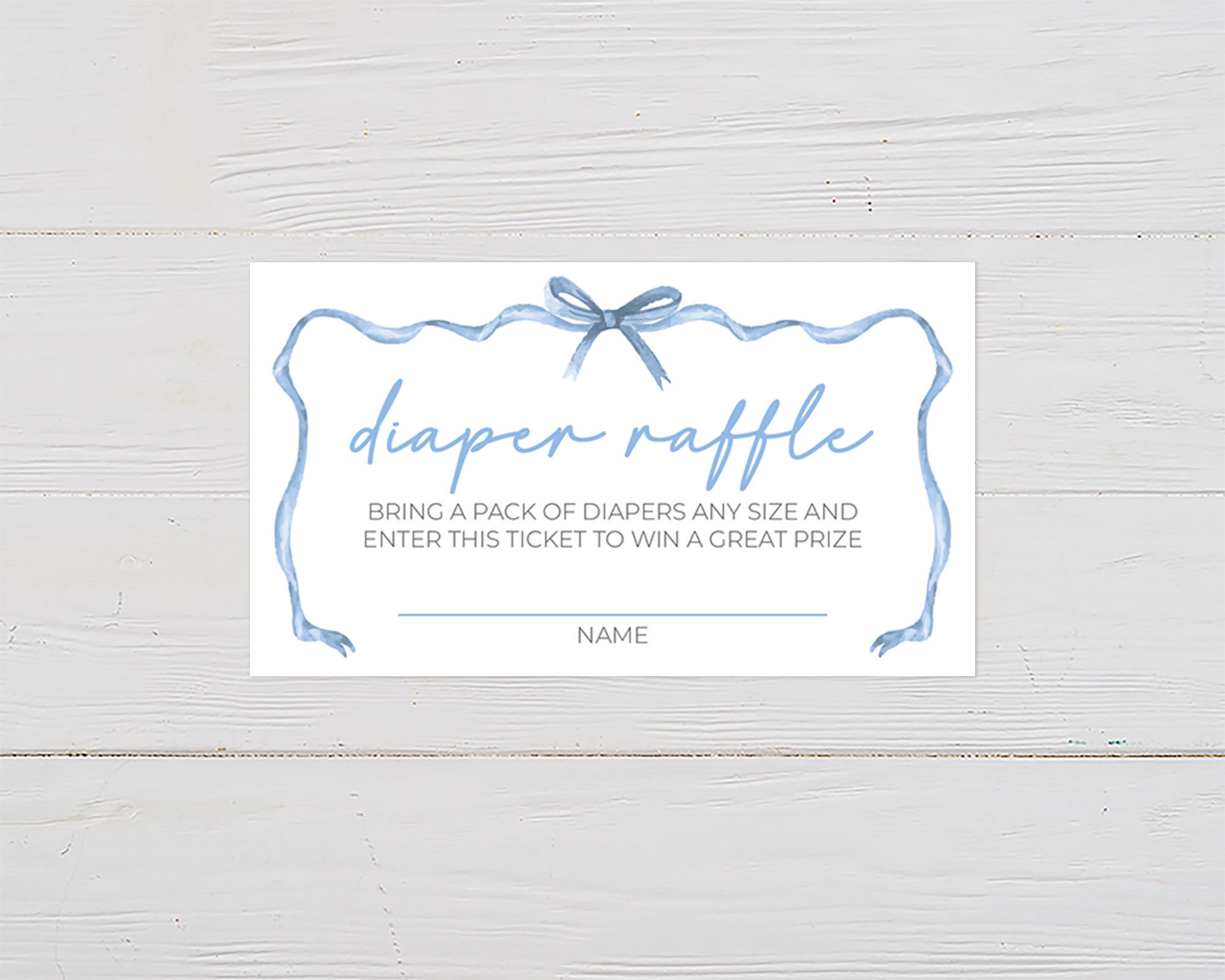 Printed Baby Shower Invitation: Soft Blue Ribbons - Etsy